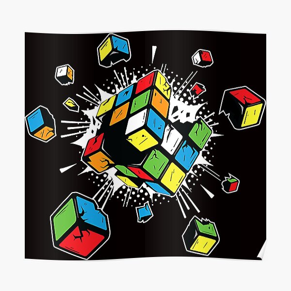 "Exploding Cube Speed Cubing Puzzle Master " Poster for Sale by ...