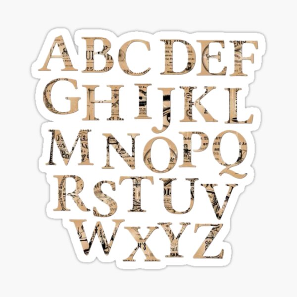 "Newspaper alphabet" Sticker for Sale by Ppohi-Jo | Redbubble