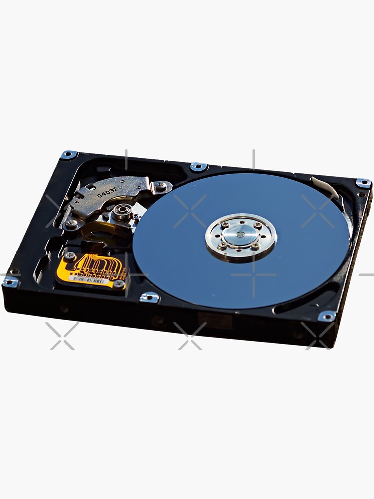 "Isolated on white background computer hard drive without top cover ...