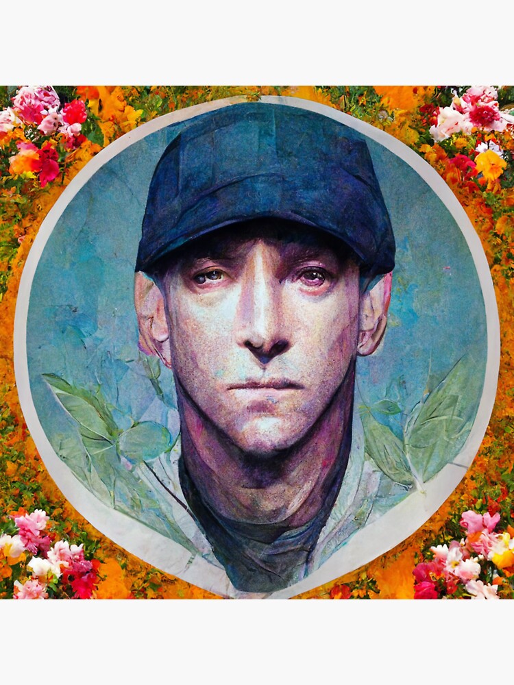 "Portrait of Eminem" Sticker for Sale by The-Diamond-Art | Redbubble