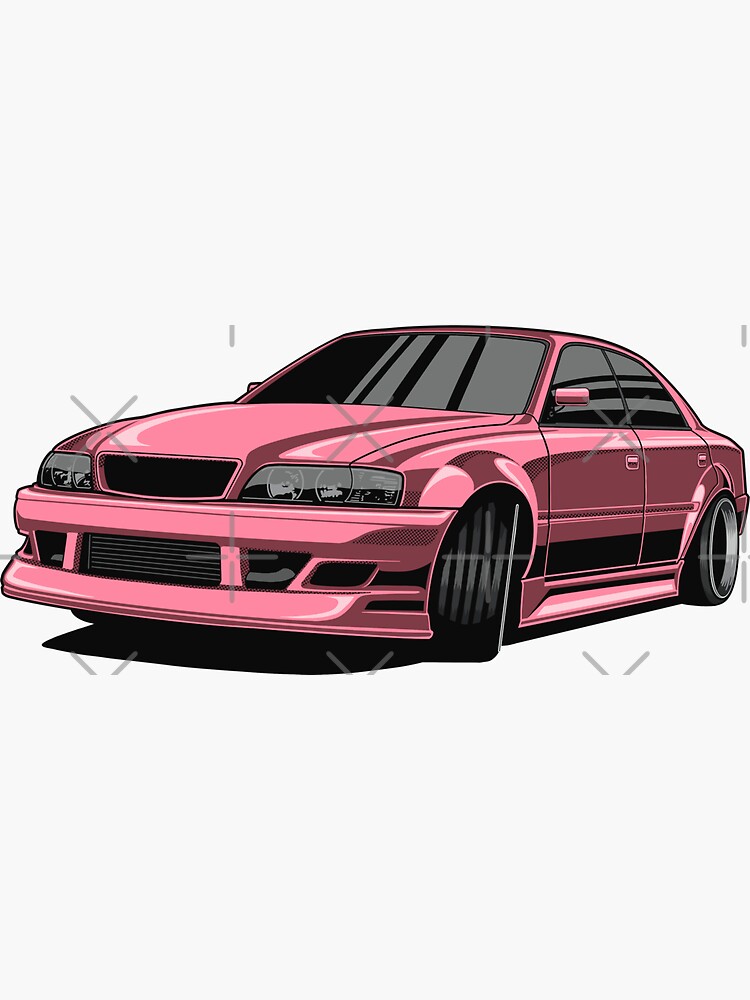"Chaser JZX100 Drifter Pink" Sticker for Sale by Jalcalart | Redbubble