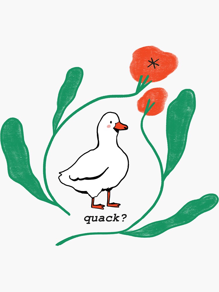 "Confused Duck" Sticker for Sale by mintyapricot | Redbubble