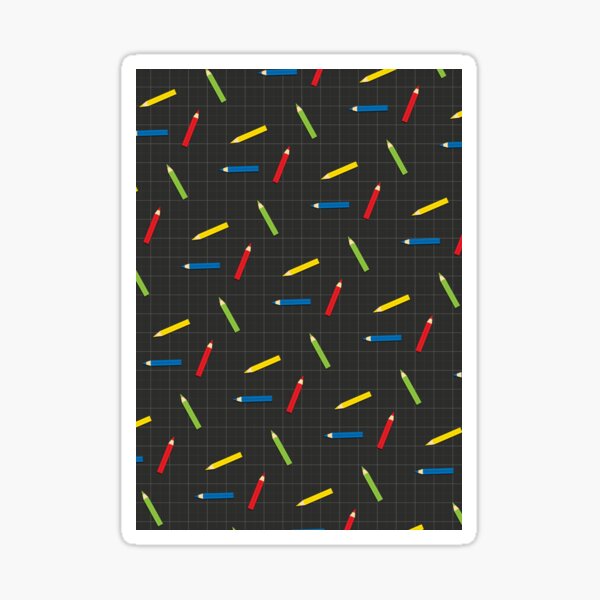 "Black Background With Colorful Pencils " Sticker for Sale by ...
