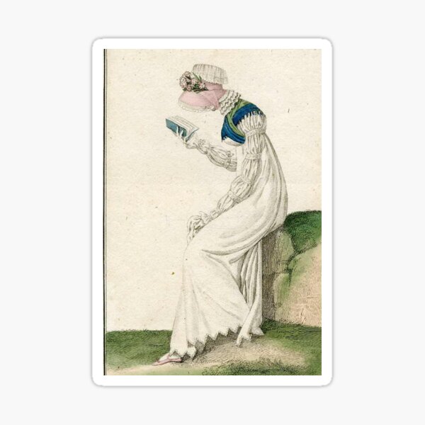 "Vintage Regency Reading Illustration" Sticker for Sale by Freshfroot ...