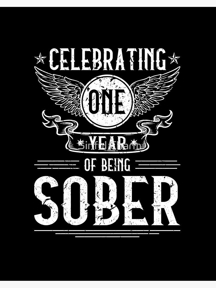 "Celebrating One 1 Year Sober Sobriety Recovery Milestone" Art Board ...