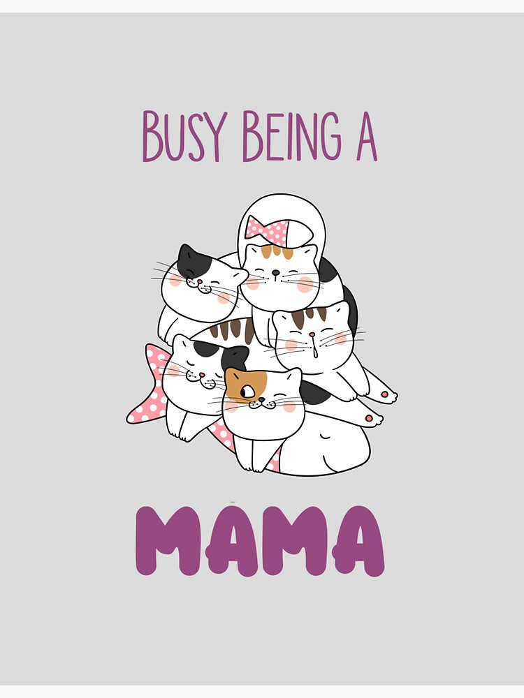 "Busy Being A Cat Mama" Sticker for Sale by Cool-cat-art | Redbubble