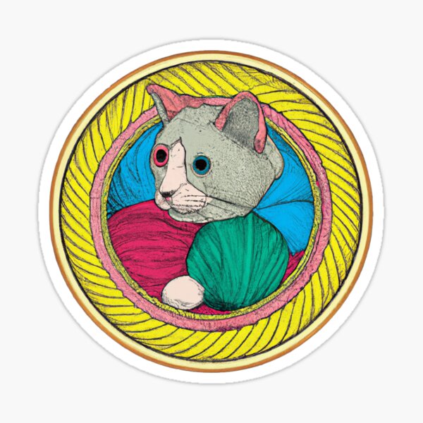 "Cat Round Sticker" Sticker for Sale by mofily | Redbubble