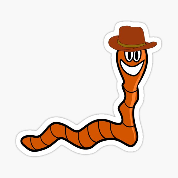 "Happy Earthworm With a Cowboy Hat ★ " Sticker for Sale by AVIROS ...