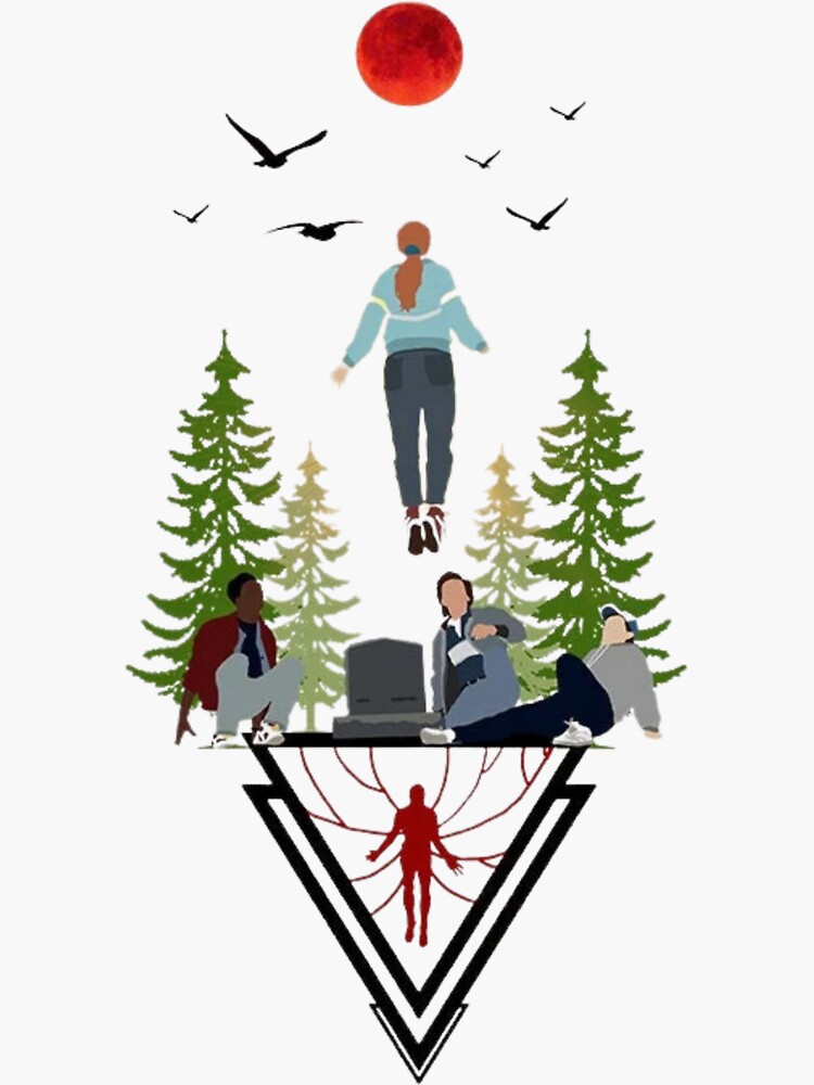 "Running up that hill | Max floating - Stranger Things 5" Sticker for ...