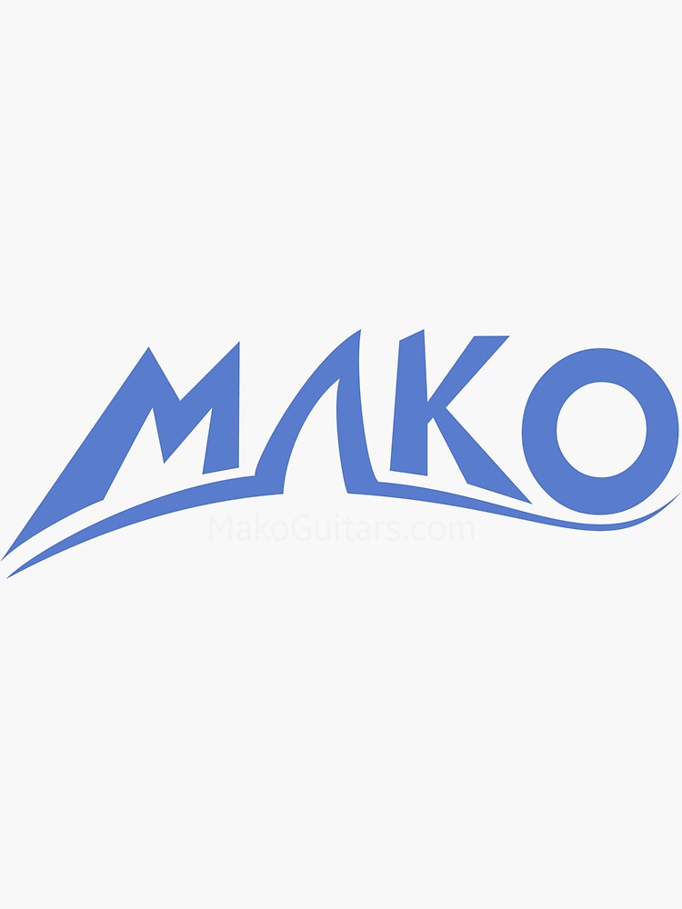 "Mako guitars modern logo for vintage guitar fans (03)" Sticker for ...