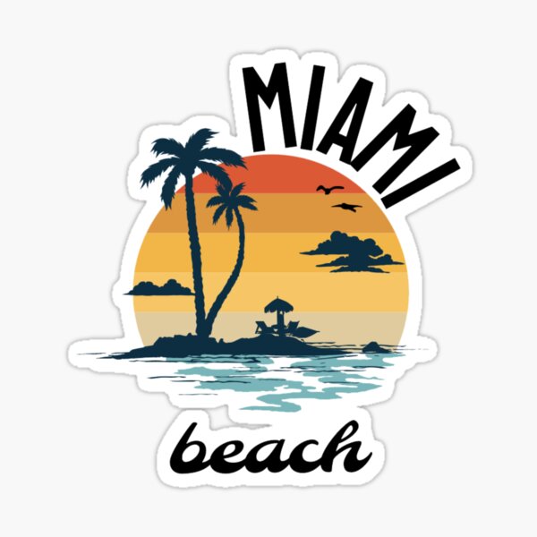 "miami beach" Sticker for Sale by AG4ART | Redbubble