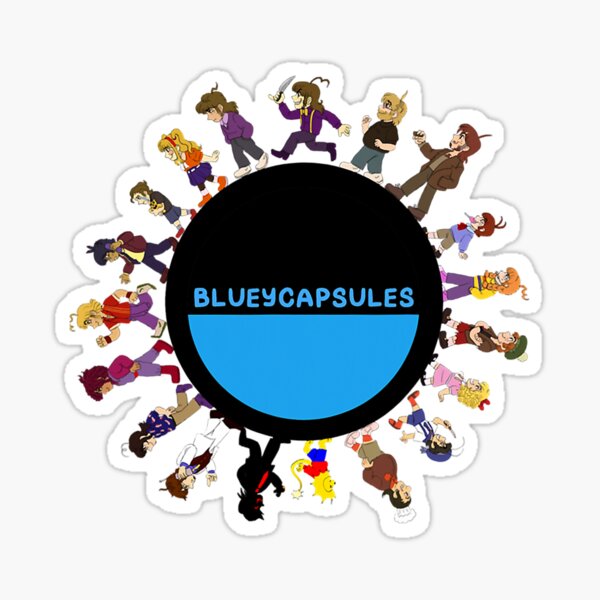 "BLUEYCAPSULES" Sticker for Sale by rundowntwins550 | Redbubble