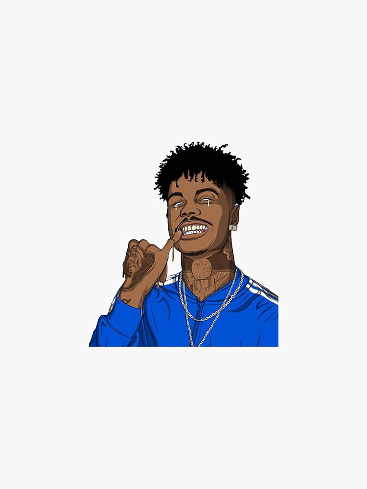 "Blueface " Sticker for Sale by GHETTOGARDEN | Redbubble