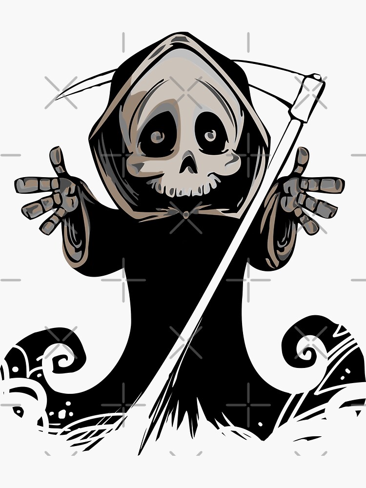 "Grim Reaper Hug" Sticker for Sale by DJSK | Redbubble