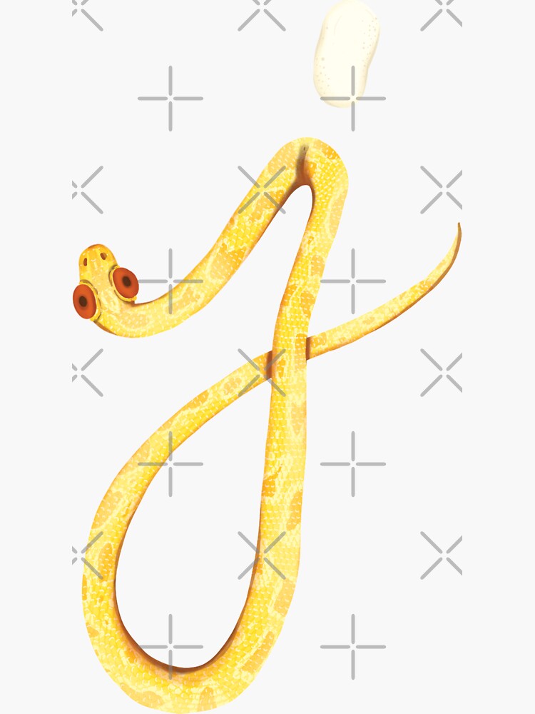 "J - Albino burmese python" Sticker for Sale by miim-ilustra | Redbubble