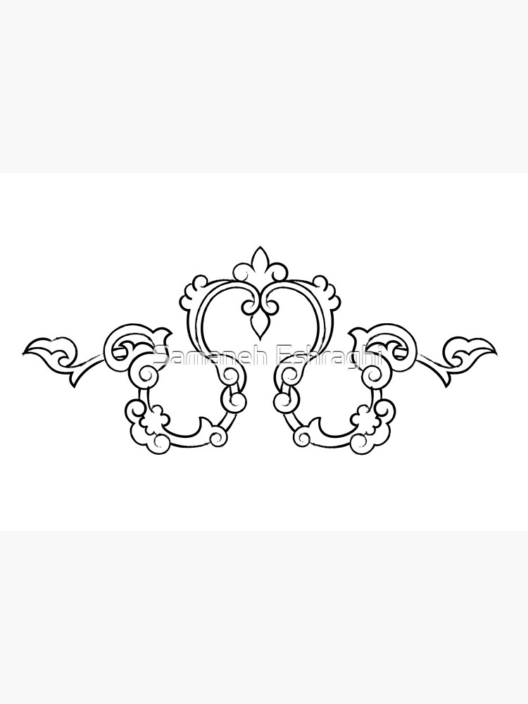 "Persian Arabesque - Eslimi Snake Painting with Ivy" Art Board Print ...