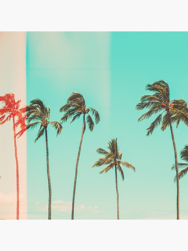 "Retro Palm Trees" Sticker for Sale by PotluckPrints | Redbubble