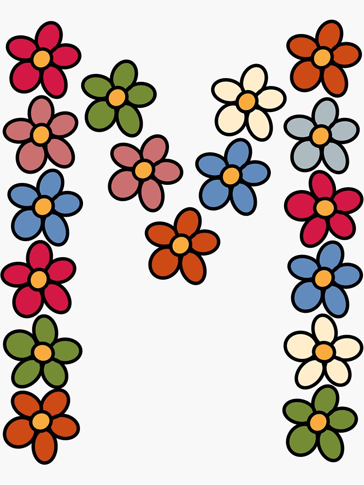"M initial " Sticker for Sale by basiastachurska | Redbubble