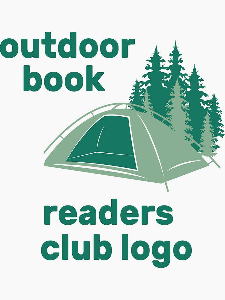 "outdoor book readers club logo" Sticker for Sale by wolfshope4 | Redbubble