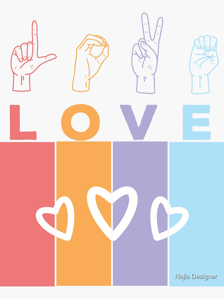 "Love Sign Language" Sticker for Sale by Jooly1413 | Redbubble