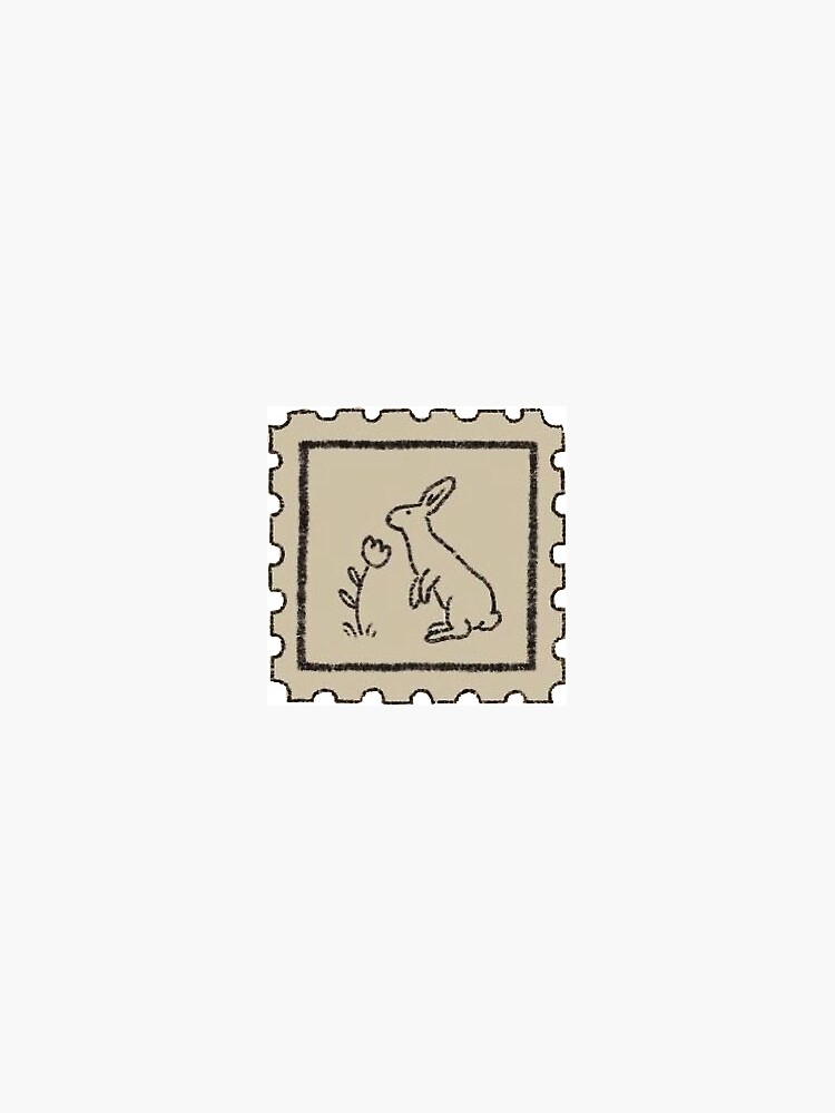 "Rabbit Vintage Stamp" Sticker for Sale by lizziesartshop | Redbubble