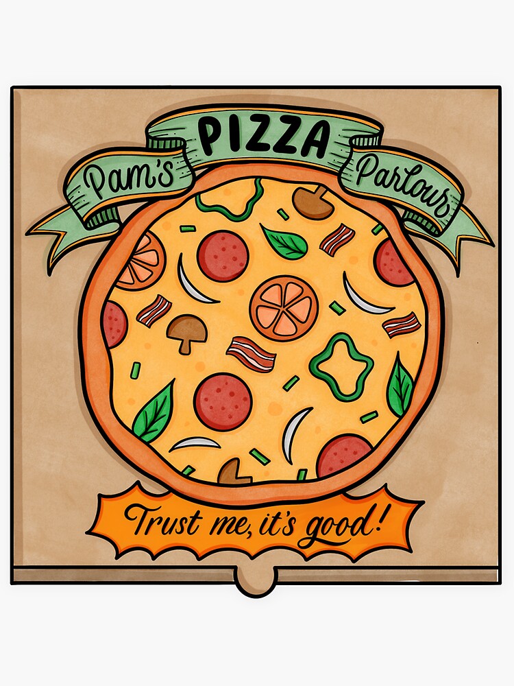 "Pam's Pizza Parlour" Sticker for Sale by girlgloss | Redbubble