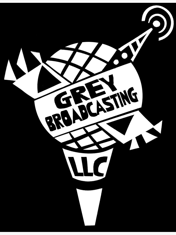 "GREY BROADCASTING LOGO" Sticker for Sale by KAZOOINGTON | Redbubble