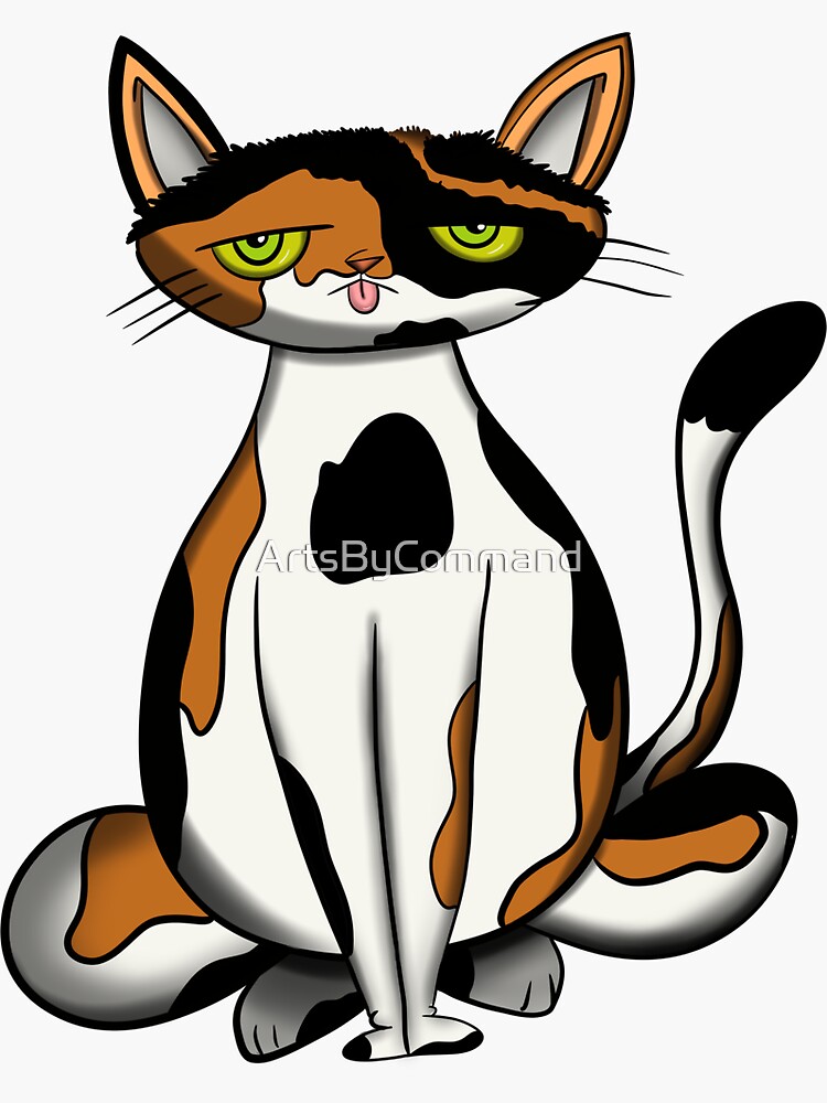 "Cali the Calico Cat" Sticker for Sale by ArtsByCommand | Redbubble