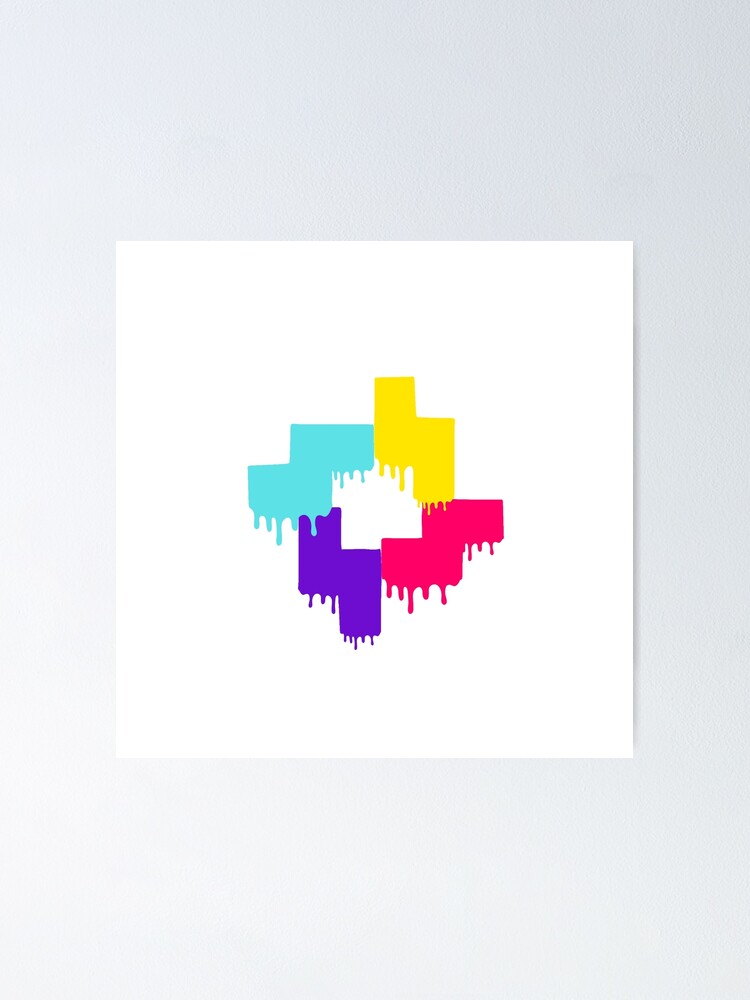 "square neon dripping paint" Poster for Sale by An-dho | Redbubble