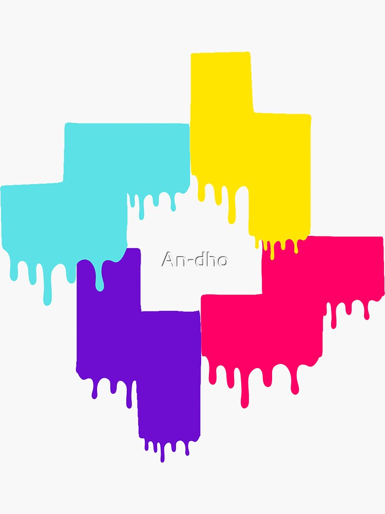 "square neon dripping paint" Sticker for Sale by An-dho | Redbubble