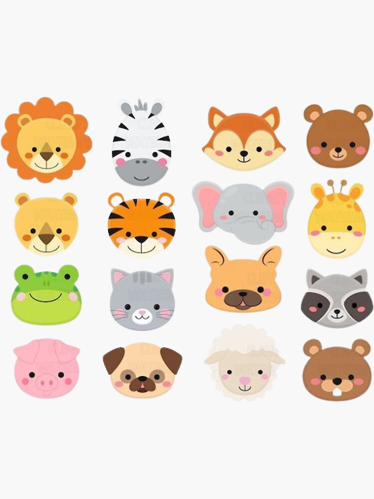 "Cute animals pack" Sticker for Sale by iCutey | Redbubble