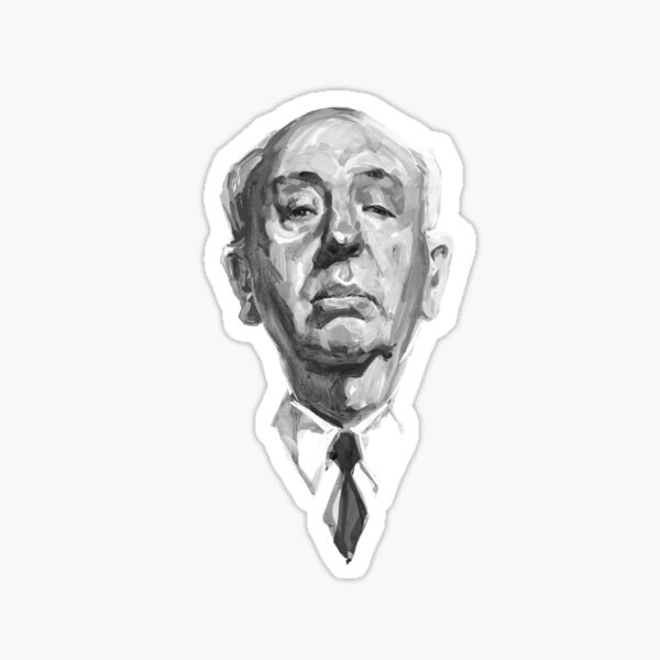 "Fantastic and awful Sir Alfred Joseph Hitchcock" Sticker for Sale by ...