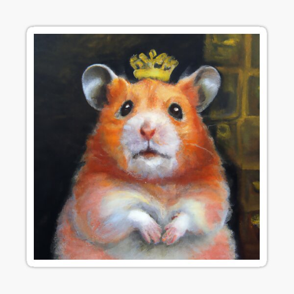 "Super Cute Hamster Queen with Crown Oil Painting Funny Animals ...