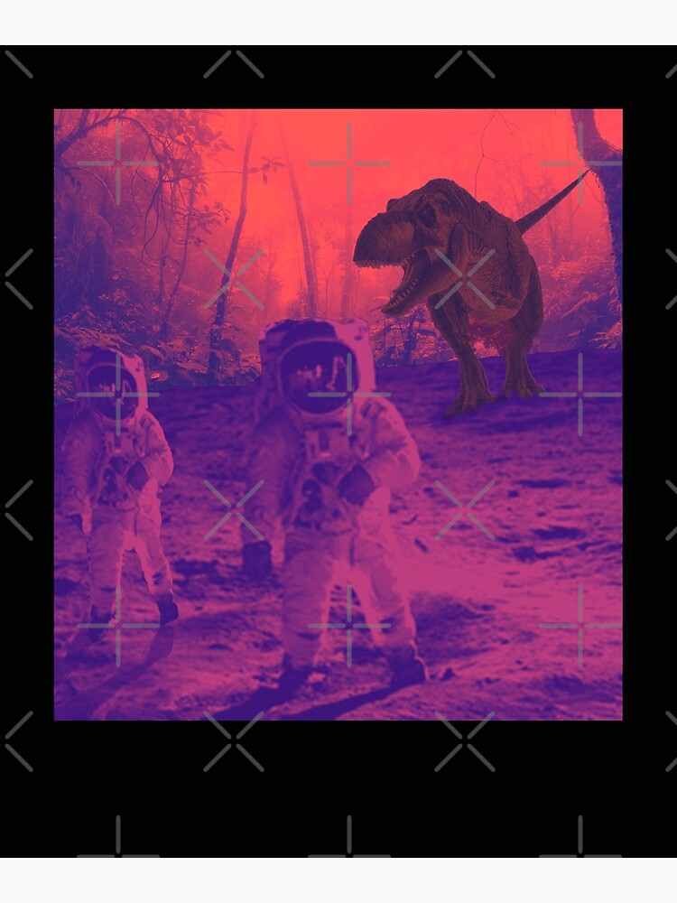 "Jurassic Moon Astronauts Chased By Dinosaurs" Poster for Sale by ...