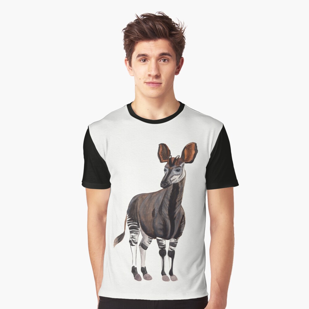 "Watercolour Okapi Drawing" T-shirt for Sale by emmajfitz | Redbubble ...