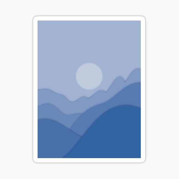 "Blue Aesthetic Sunset Different Shades Layers" Sticker for Sale by ...