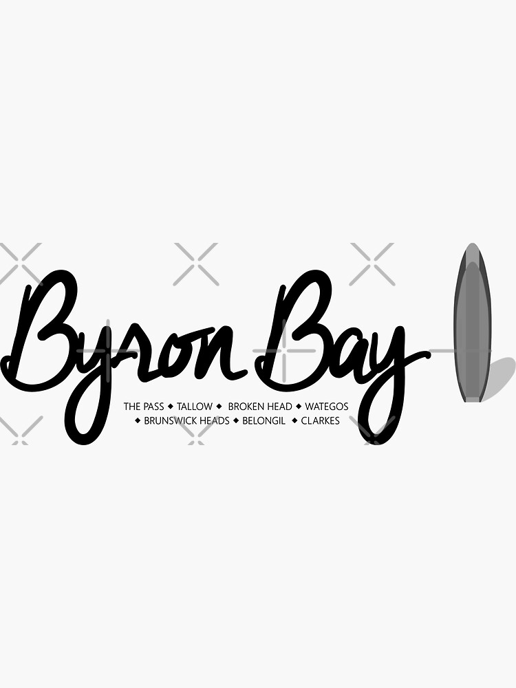 "Byron Bay Surf Beaches Australia" Sticker for Sale by slimbirdy ...