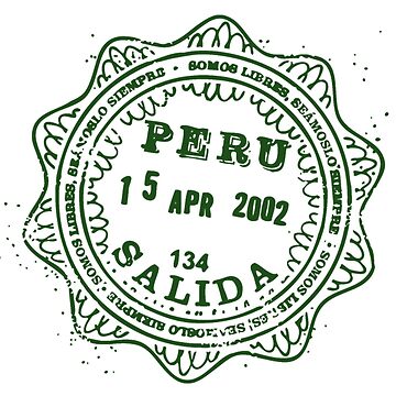 "Peru Passport Stamp Sticker, Peru Travel Passport Sticker, South ...