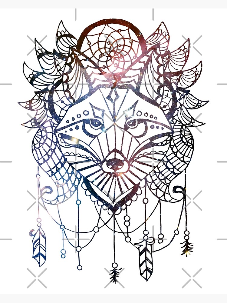 "Galaxy Henna Fox" Art Print by Batg1rl | Redbubble