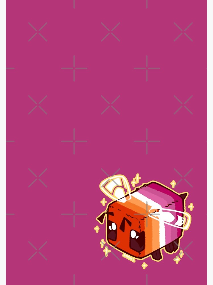 Lesbian Pride Minecraft Bee Sticker For Sale By Loehrkoppu Redbubble