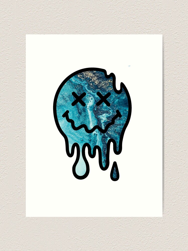 "Blue Marble Melting Smiley Face" Art Print for Sale by Lil-Bit-Batty ...