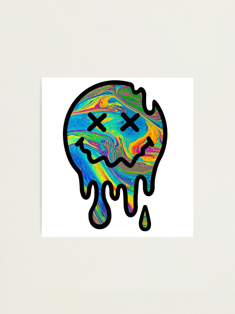 "Rainbow Trippy Melting Smiley Face" Photographic Print for Sale by Lil ...