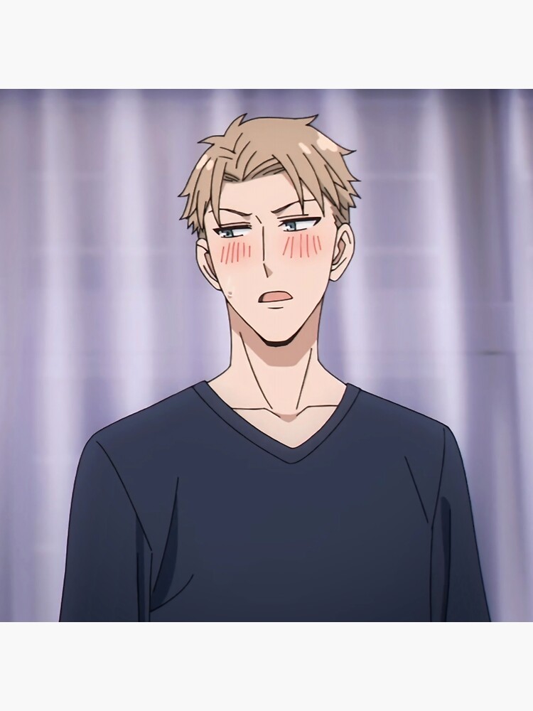 "Loid Forger Blushing Funny" Sticker for Sale by georgehotz | Redbubble