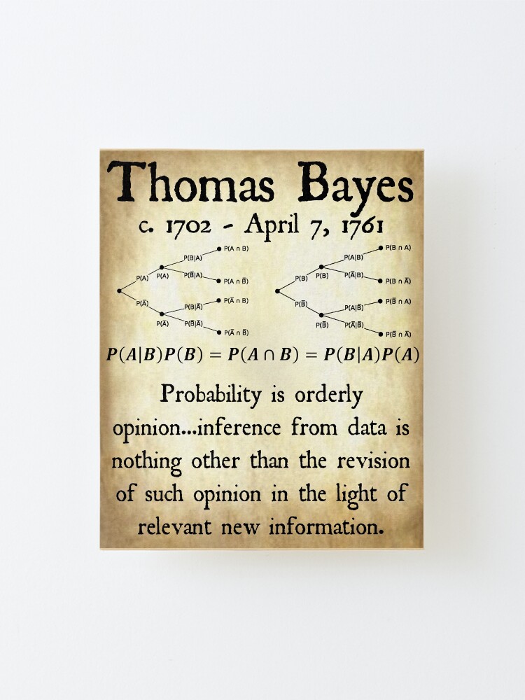 "Thomas Bayes Statistics Chance Probability Mathematics Quote Vintage ...
