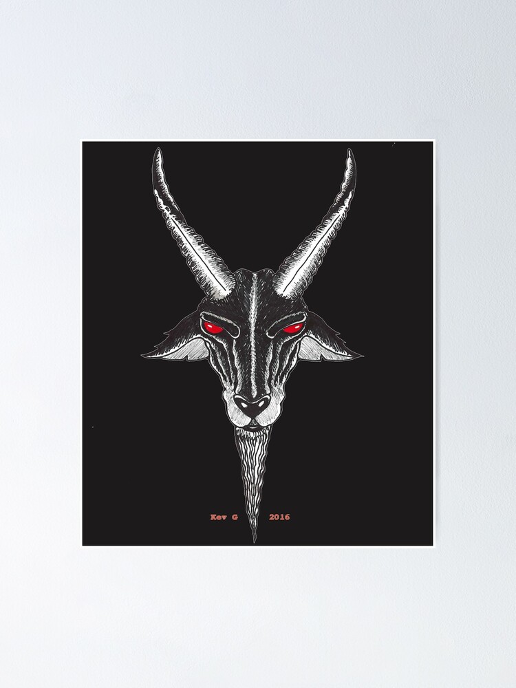 Devil Goat Art By Kev G Poster For Sale By Artbykevg Redbubble