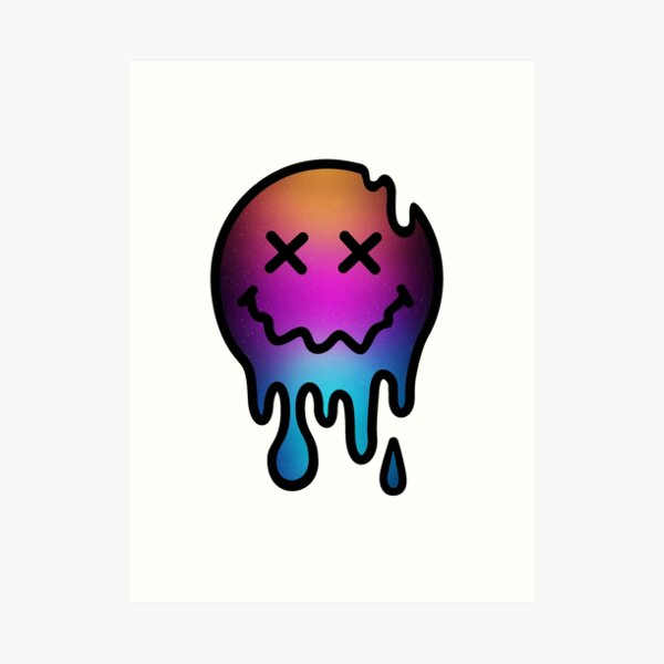 "Trippy Melting Smiley Face" Art Print for Sale by Lil-Bit-Batty ...