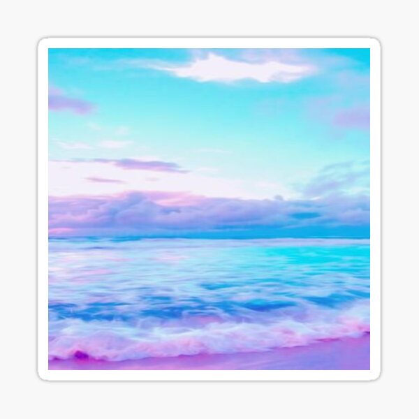 " Pink and Blue Ocean Waves " Sticker for Sale by AkashPandey | Redbubble