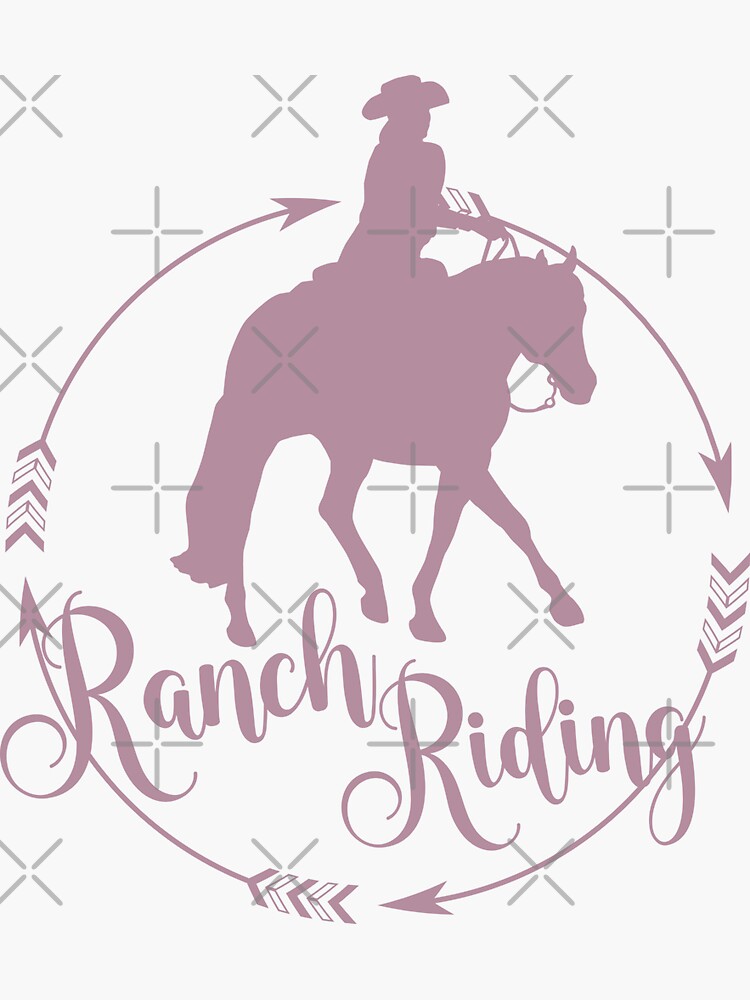 "Rose Pink Ranch Riding" Sticker for Sale by circus-unicorn | Redbubble