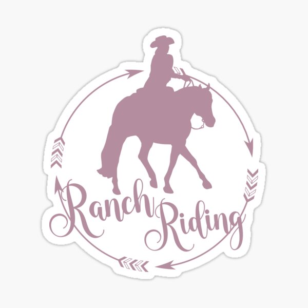 "Rose Pink Ranch Riding" Sticker for Sale by circus-unicorn | Redbubble