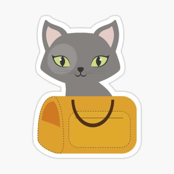 "Serious Cat In A Cat Carrier" Sticker for Sale by olagstar | Redbubble